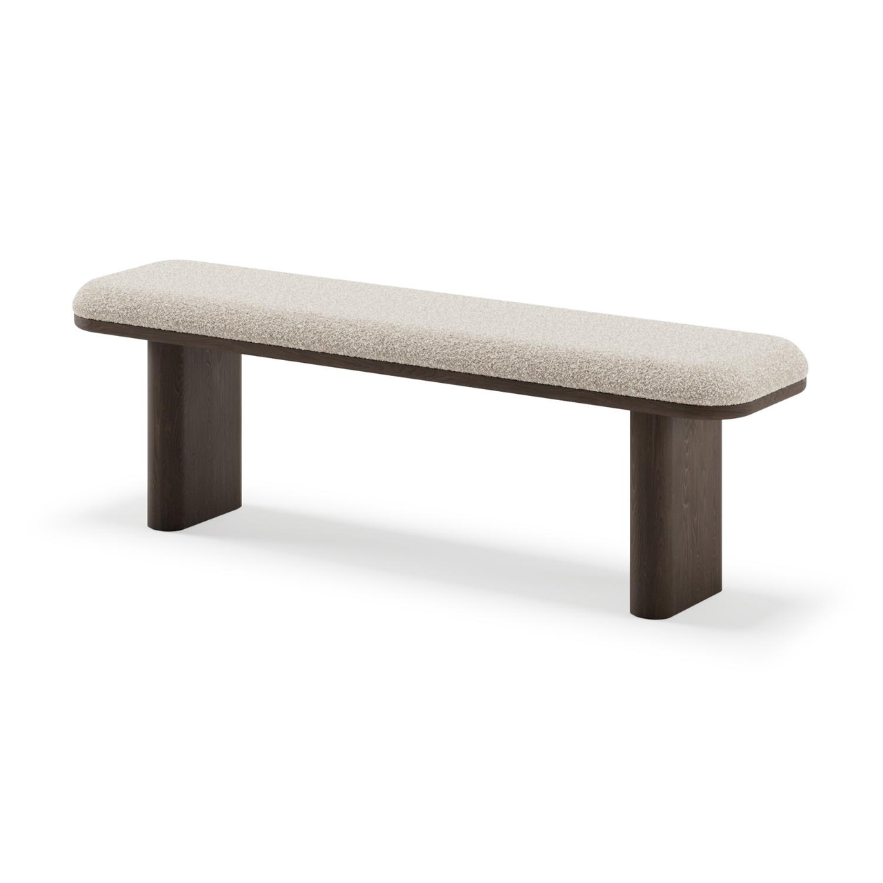Banc Asiso en chêne couleur naturelle 160 cm avec assise en Lunga tissu ...