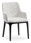 Cardano armstoel in Tropo stof Monochrome met stoelpoot in zwarte eik