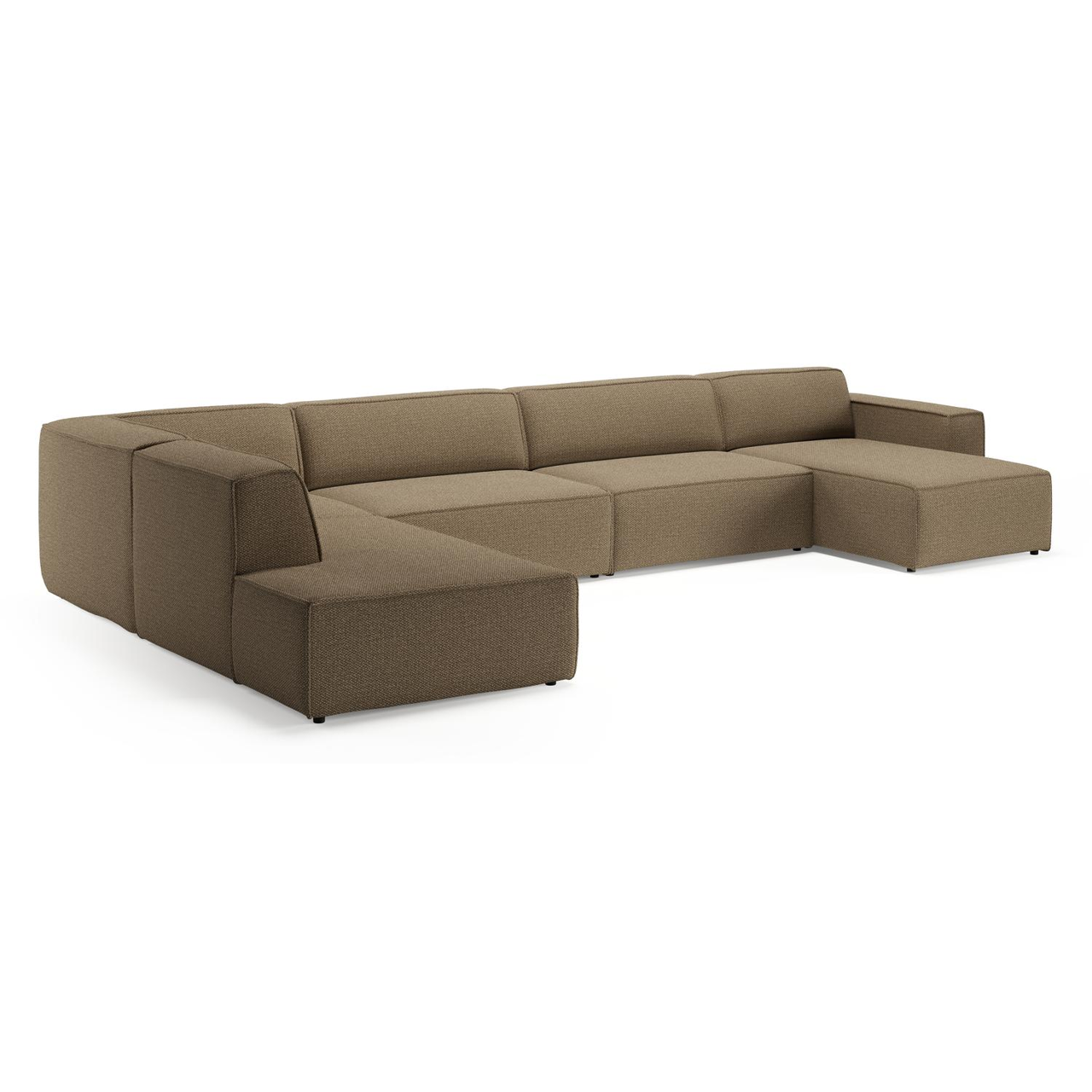 Isola hoekzetel 7-zit in Aperto stof Wenge