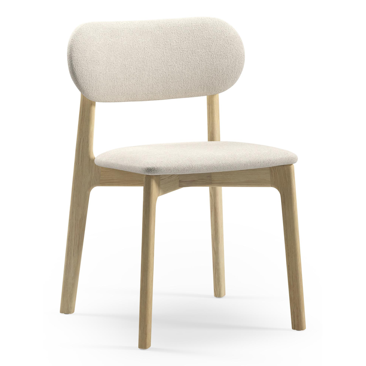 Chaise de salle à manger Carusi en Volti tissu Pearl avec pied de ...