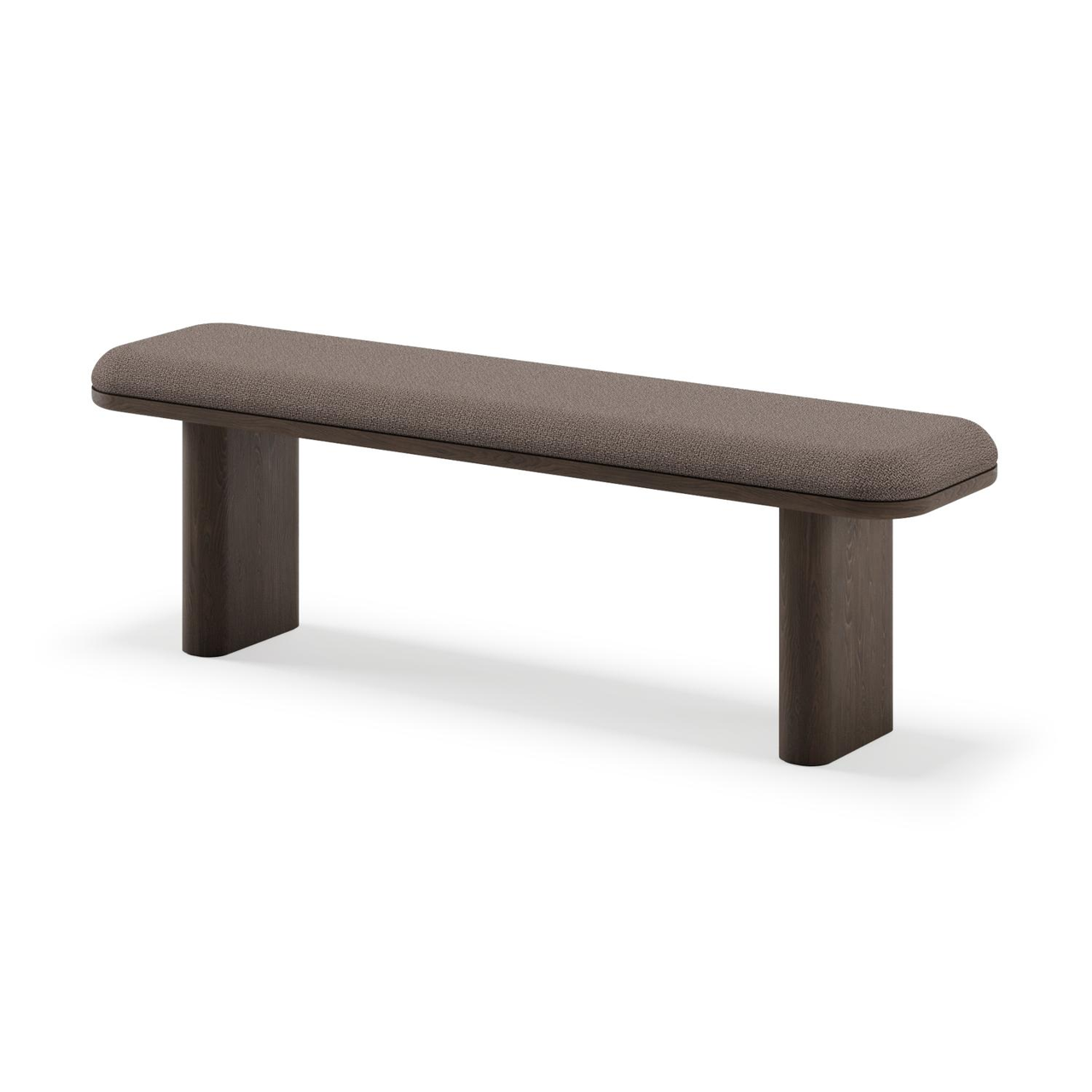 Banc Asiso en chêne couleur naturelle 160 cm avec assise en Agile tissu ...