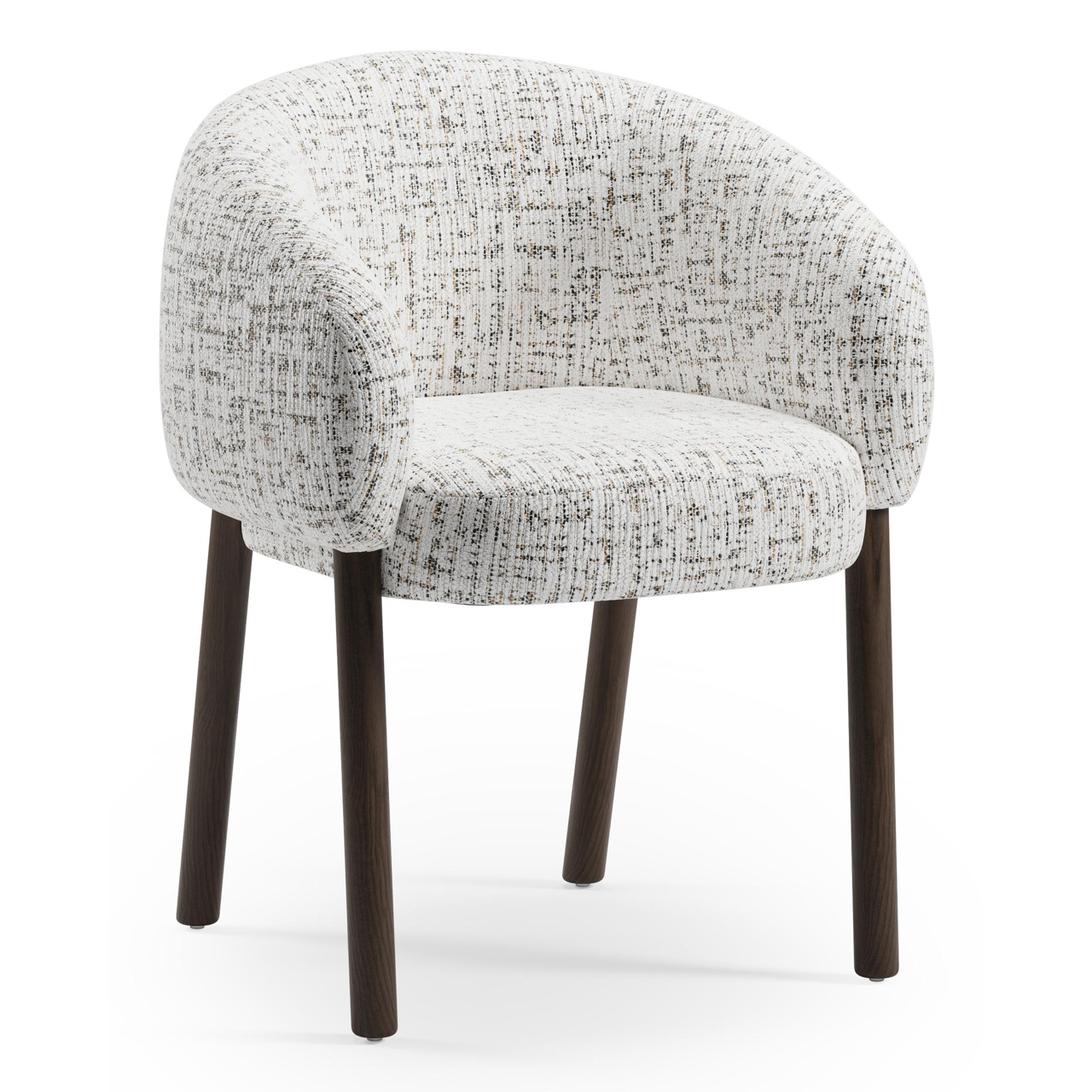 Cassano armstoel in Tropo stof Monochrome met stoelpoot in gerookte eik