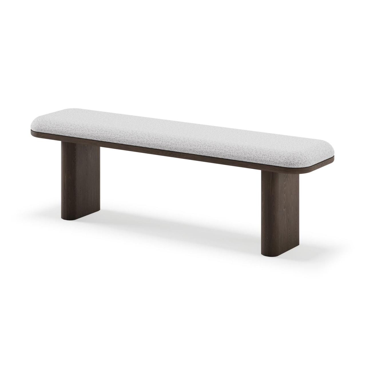 Banc Asiso en chêne couleur naturelle 160 cm avec assise en Dolce tissu ...