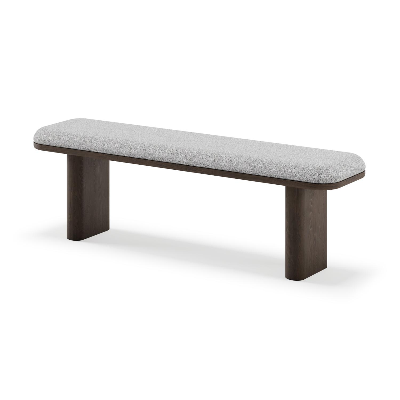 Banc Asiso en chêne couleur naturelle 160 cm avec assise en Dolce tissu ...