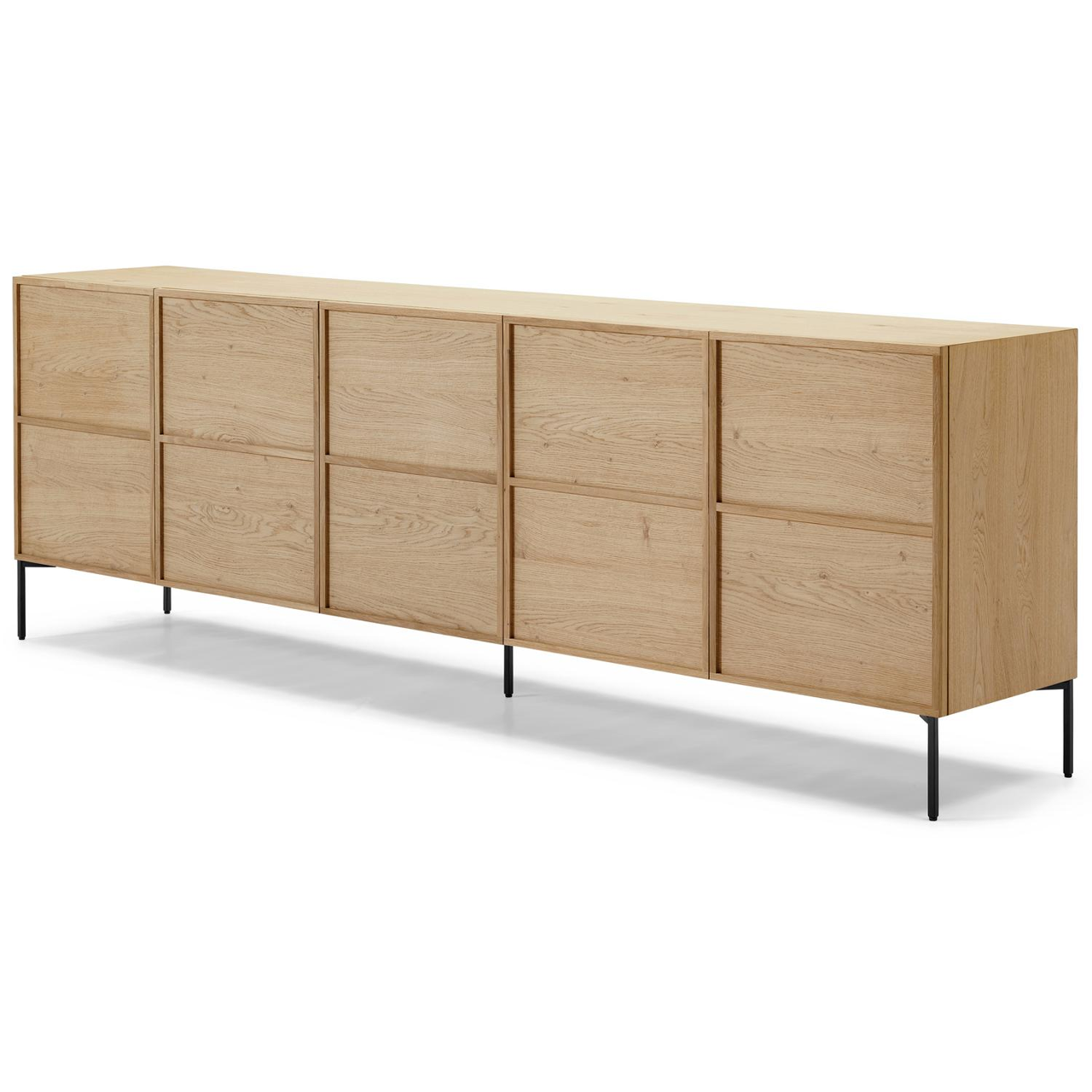 Buffet Conturo en chêne couleur naturelle avec pieds carrés larges 249 ...