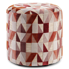 Tondo pouf - Tangio tissu Rose Ø45xH46cm