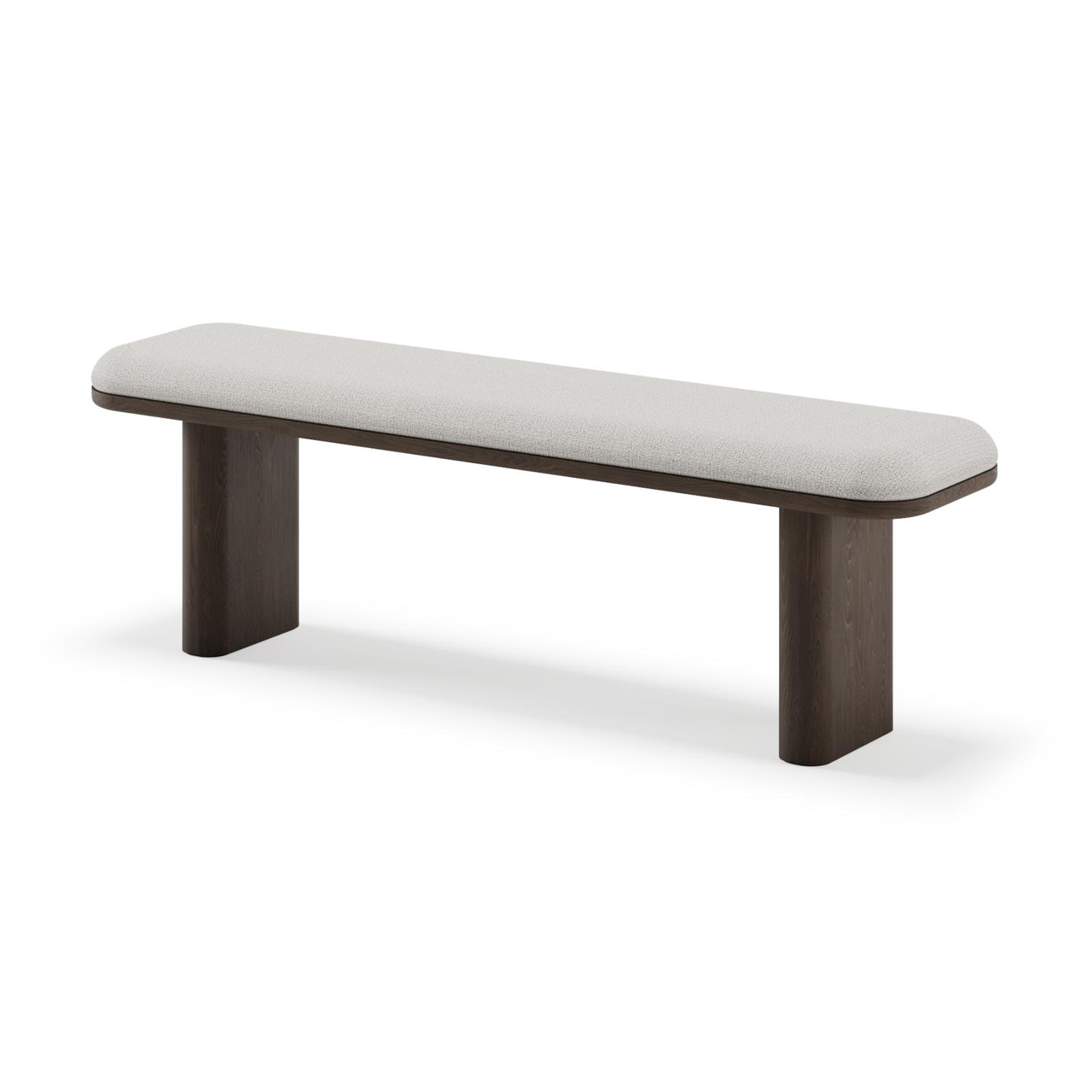 Banc Asiso en chêne couleur naturelle 160 cm avec assise en Agile tissu ...