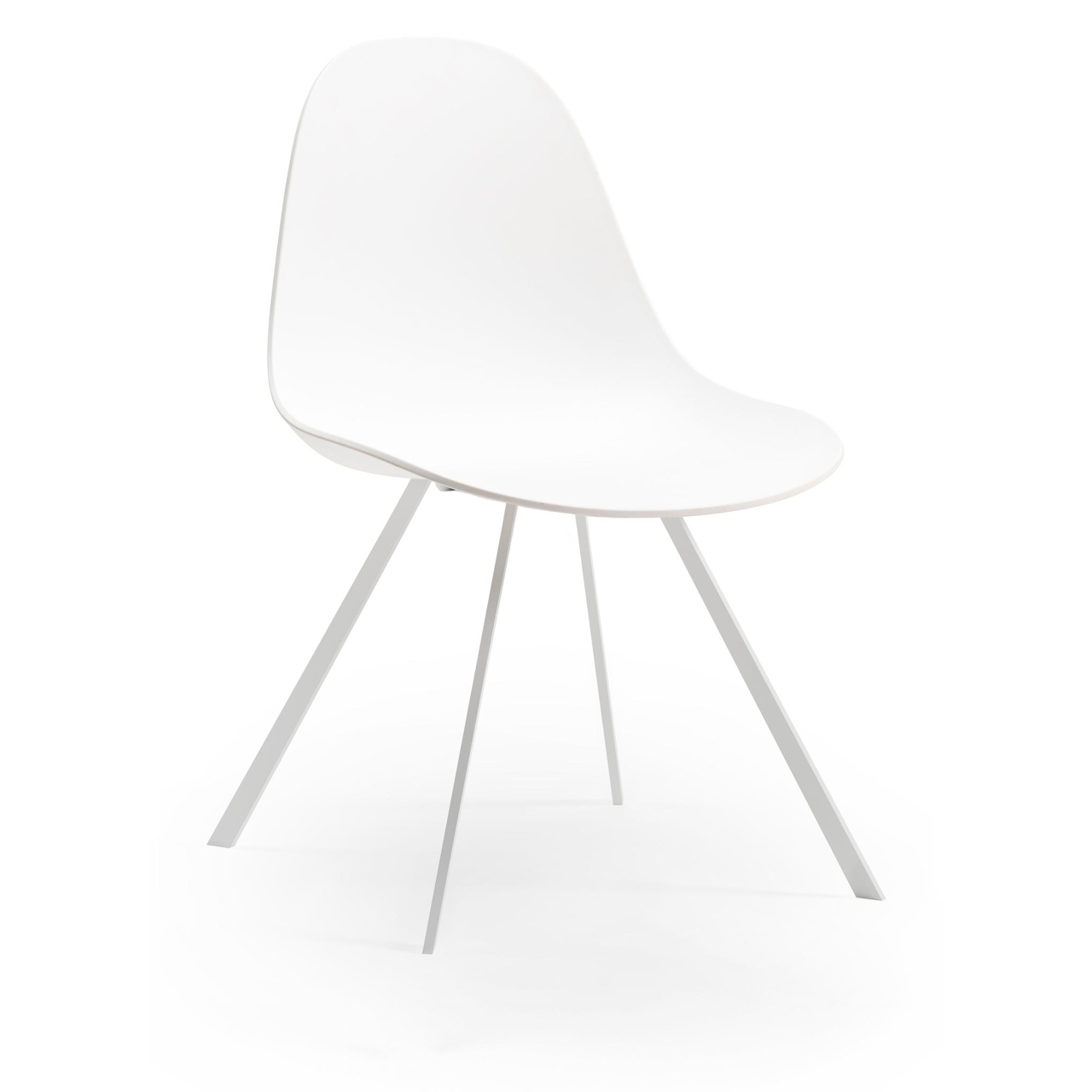 Chaise de salle à manger Vasco en PP White avec pieds de chaise Conical ...