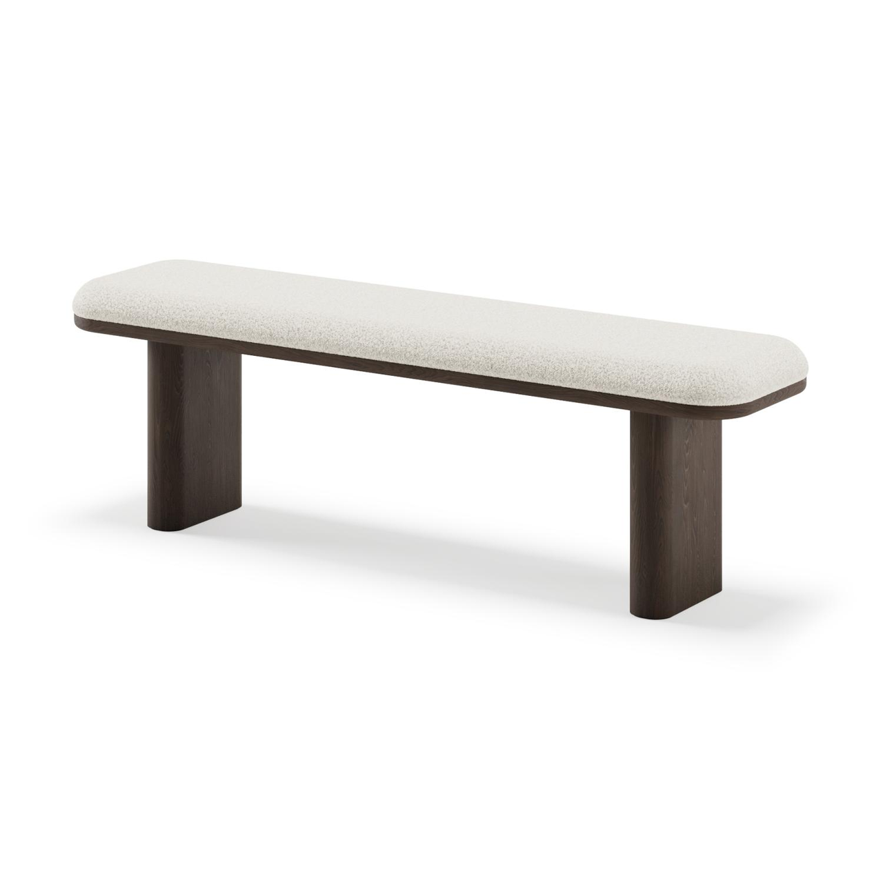 Banc Asiso en chêne couleur naturelle 160 cm avec assise en Lunga tissu ...