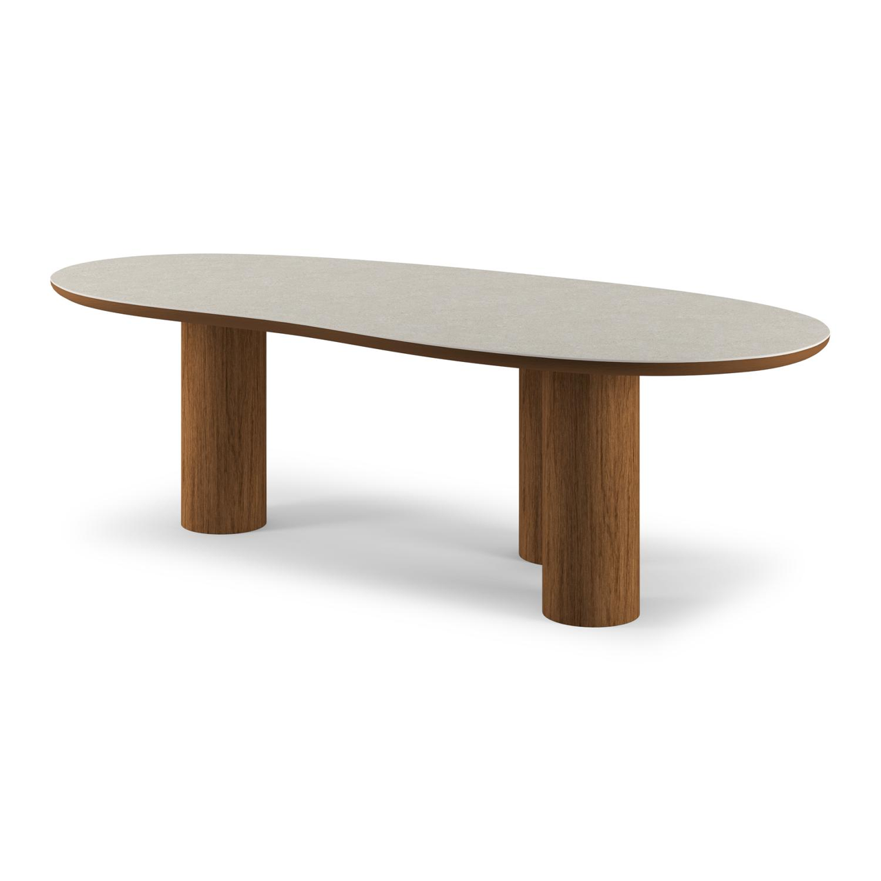 Table de salle à manger Amato Rondo armature en noyer avec plateau ...