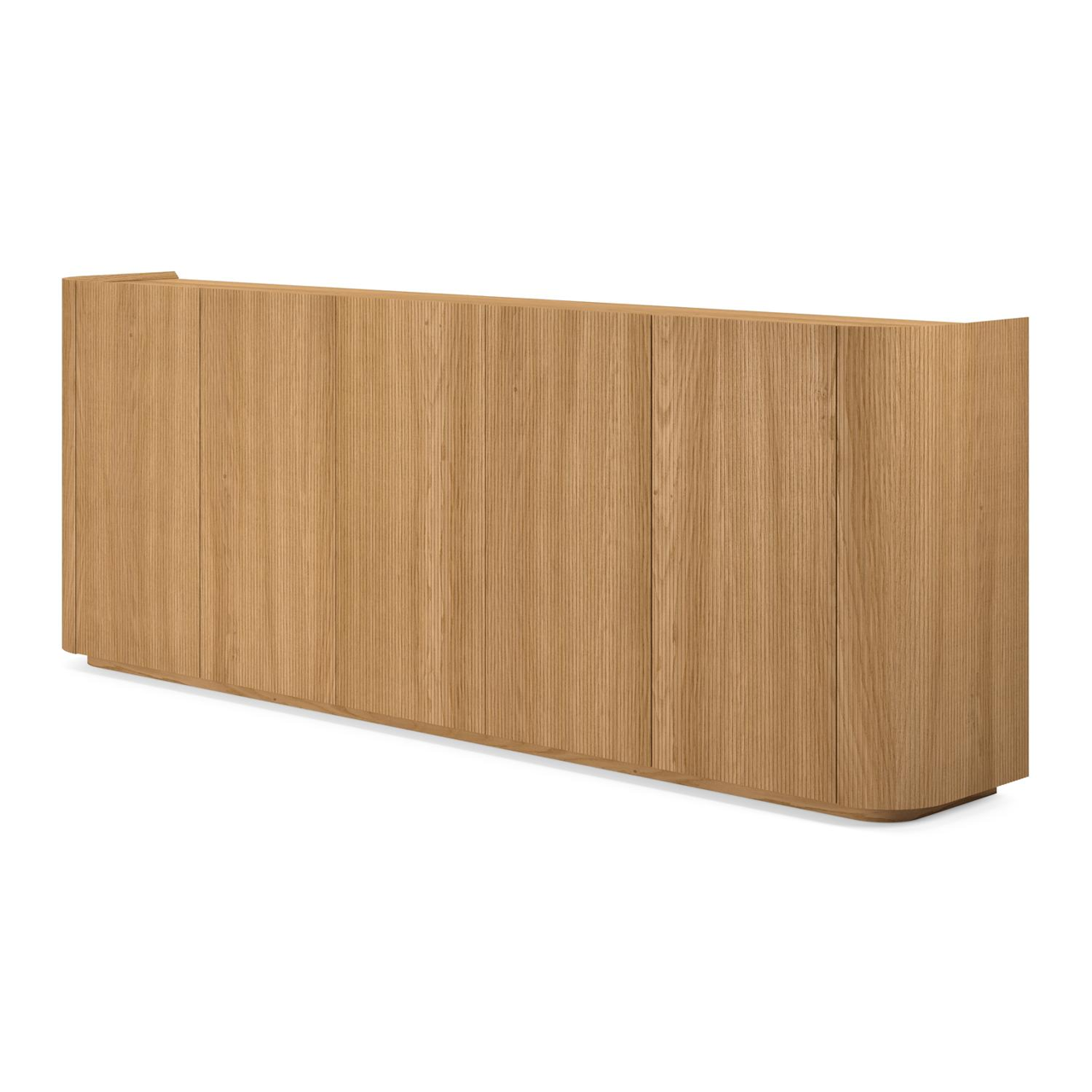 Raffinato hoge dressoir in natuurkleurige eik 259 x 45 cm